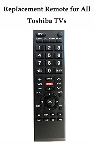 Universal Remote Control for All Toshiba TVs, LCD, LED, Smart, and 4K TVs. No Setup Needed.