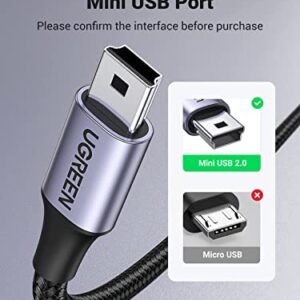 UGREEN Mini USB Cable [3ft, 2-Pack] USB Mini B 2.0 Cable Nylon Braided Charging Cord Compatible with Garmin Nuvi GPS,SatNav,Dash Cam,Blue Yeti,Digital Camera,PS3 Controller,Hard Drive,MP3 Player,GoPro