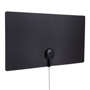 ge ultra edge indoor hd digital tv antenna, long range smart tv antenna, slim décor reversible black white design, supports 4k hd smart tv vhf uhf, 6ft coax hdtv cable, 11264