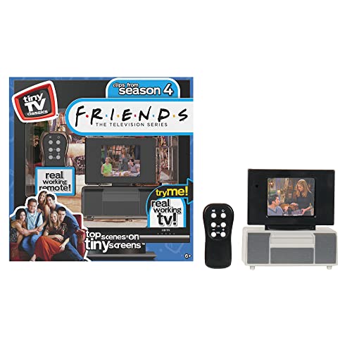 Basic Fun New Fall '21 - Tiny TV Classics - Friends Edition - Newest Collectible from Watch top Friends Scenes on a Real-Working Tiny TV (with Working Remote)!