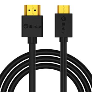 ibirdie mini hdmi to standard hdmi cable 6 feet (do hdmi to mini hdmi) ultra high speed 18gbps support 4k hdr compatible with sony xr500 nikon d500 d810 canon xa40 xa50 xa55 raspberry pi zero