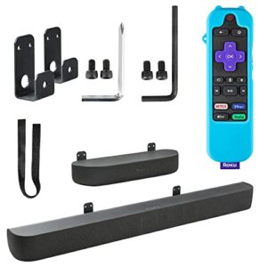 wall mount bracket for roku streambar,roku smart soundbar, sturdy soundbar holder for roku, with silicone remote cover