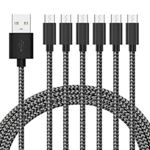 gopala micro usb cable android charger [6-pack 5ft] nylon braided fast sync&charging cord for android, samsung, nexus, lg, htc, nokia, sony, and more