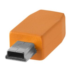 Tether Tools TetherPro USB-C to 2.0 Mini-B 5-Pin Cable | for Fast Transfer and Connection Between Camera and Computer | High Visibility Orange | 15 feet (4.6 m)