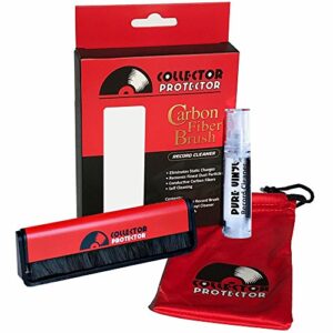 Collector Protector Vinyl Record Cleaner Kit | Vinyl Cleaning Kit | Anti Static Carbon Fiber Vinyl Record Brush & LP Cleaning Solution