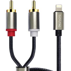 duoyuting rca audio cable, ios phone to 2 male rca stereo audio y-adapter for iphone/sound box/amplifier/home theater etc. (3.4ft)