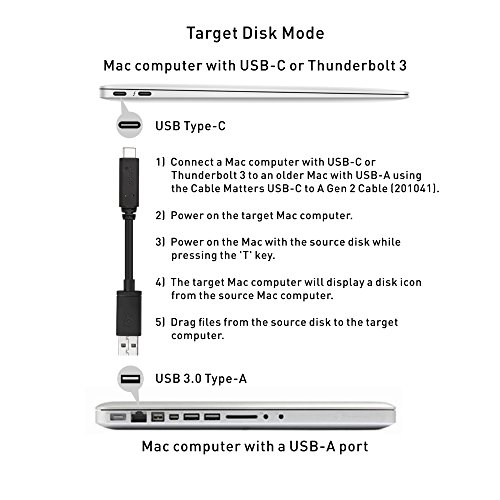 [USB-IF Certified] Cable Matters 10 Gbps Gen 2 USB A to USB C Cable 3.3 ft (USB C to USB Cable) in Black