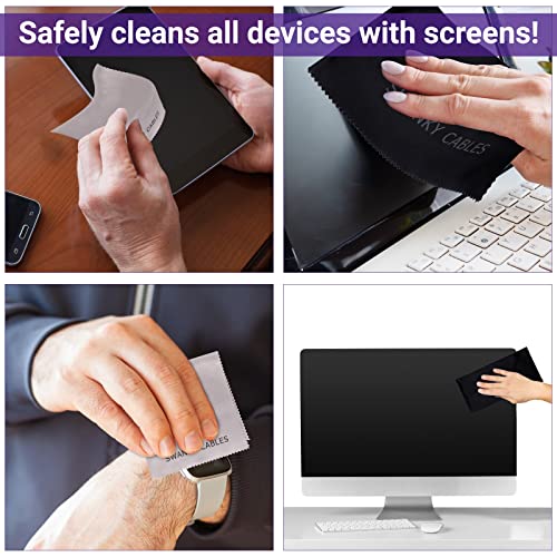 Swanky Computer Screen Cleaner Kit: Electronic Cleaner Spray 2 oz + 2 Microfiber Cleaning Cloth For Tv Cleaner - Ipad Screen Cleaner - Iphone Cleaner - Monitor Cleaner - Pc, Lcd, Laptop Screen Cleaner