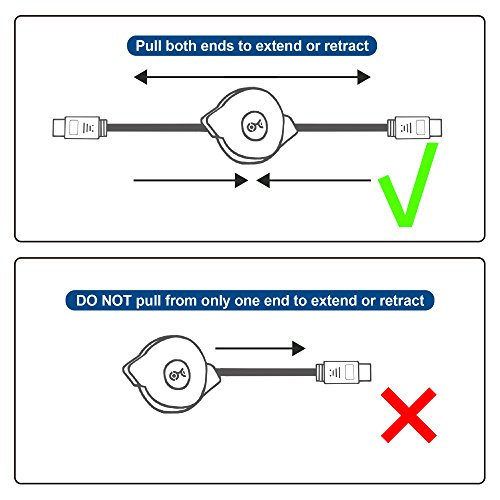 Cable Matters Retractable HDMI Cable with HDR and 4K 60Hz Resolution Support - 3.3 Feet