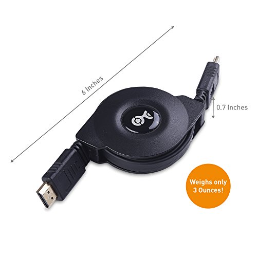 Cable Matters Retractable HDMI Cable with HDR and 4K 60Hz Resolution Support - 3.3 Feet