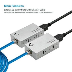 Expert Connect | 4K 330ft HDMI Extender Over Cat5e / Cat6 / Cat7 Ethernet Cable, 1080p, 3D