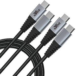 xyyzyz usb c cables [6.6 ft 2 pack ] 60w 3.1a pd type c fast charging cable type c charging cord compatible with samsung galaxy, macbook air/pro, ipad pro, ipad air 2020, pixel – black