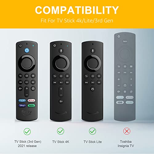 [2 Pack] Firestick Remote Cover, Replacement for FireStick Streaming Media Device |Firesticktv 4k+ 2021 | Fire 4K Max | Fire Stick Lite |Fire Stick Cube | (Sky Blue Glow & Green Glow)…