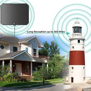 2023 Upgraded TV Antenna for Smart TV Up to 320 Miles-Antenna TV Digital HD Indoor for All Smart and Older TV’s-Switch Amplifier Signal Booster-18ft Coax HDTV Cable-Support 4K 1080p