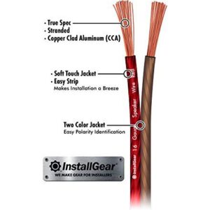 InstallGear 16 Gauge 17ft Speaker Wire True Spec and Soft Touch Cable