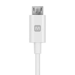 Monoprice USB-A to Micro B Cable - 3 Feet - White, Polycarbonate Connector Heads, 2.4A, 22/30AWG - Select Series