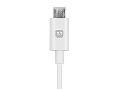 Monoprice USB-A to Micro B Cable - 3 Feet - White, Polycarbonate Connector Heads, 2.4A, 22/30AWG - Select Series