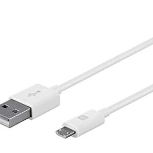 Monoprice USB-A to Micro B Cable - 3 Feet - White, Polycarbonate Connector Heads, 2.4A, 22/30AWG - Select Series