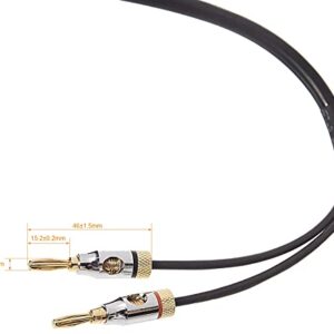 Amazon Basics 16AWG Speaker Cable Wire with Gold-Plated Banana Tip Plugs (4mm) - CL2 - 99.9% Oxygen Free - 6-Foot