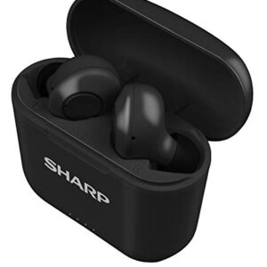 Sharp HP-TW30 True Wireless Noise Cancelling Splashproof Earphone, Black