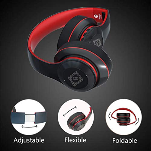 Gdine Bluetooth Headphone w/LED Light, Hi-Fi Stereo Deep Bass Bluetooth 5.0 Headphones, Noise Cancelling, Built-in Mic, Protein Earpads, Foldable & Comfortable Headset for Game, Travel, Home, Office