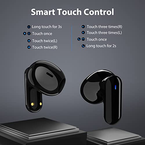 ACAGET Wireless Earbuds, Bluetooth Headphone for Samsung S23 Plus Galaxy S22 Ultra S21 FE A53 Touch Control Stereo Earphone with Mic Headset for Apple iPhone 14 Pro Max 13 12 11 XR Pixel 7 6 iPad Pro