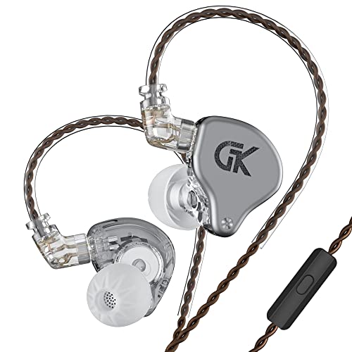 in Ear Earbuds Wired GK GS10 4BA+1DD Hybrid IEM Earphones with Detachable Cables, HiFi Professional Stereo Bass Noise Canceling Headset for Sports Singers Musicians Gaming Audio Engineer