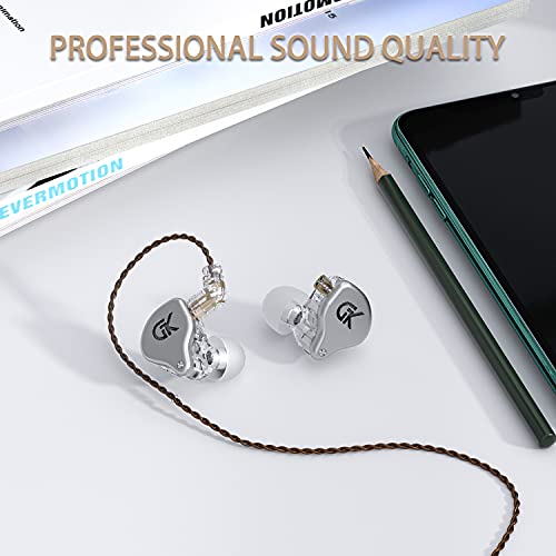 in Ear Earbuds Wired GK GS10 4BA+1DD Hybrid IEM Earphones with Detachable Cables, HiFi Professional Stereo Bass Noise Canceling Headset for Sports Singers Musicians Gaming Audio Engineer