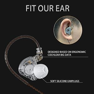 in Ear Earbuds Wired GK GS10 4BA+1DD Hybrid IEM Earphones with Detachable Cables, HiFi Professional Stereo Bass Noise Canceling Headset for Sports Singers Musicians Gaming Audio Engineer