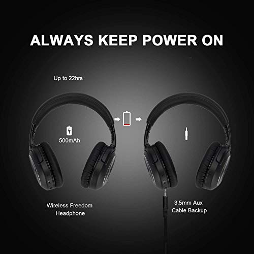 atune analog Atune Analog Bluetooth Wireless Active Noise Cancelling Headphones With Microphone OverEar Lightweight Foldable 20H Playtime Comfortable Protein Earpads microUSB Charge PortTelescopic Arm