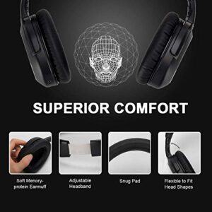 atune analog Atune Analog Bluetooth Wireless Active Noise Cancelling Headphones With Microphone OverEar Lightweight Foldable 20H Playtime Comfortable Protein Earpads microUSB Charge PortTelescopic Arm