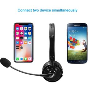 Bluetooth Headphones with Microphone, iNNEXT Wireless On-Ear Stereo Headset, Noise Cancelling 90° Swiveling Ear-Cups for VOIP, Skype, Call Centers, Offices, Trucker, Clearer Voice, Ultra Comfort