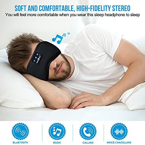 MUSICOZY Sleep Headphones Bluetooth Headband Sleeping Headphones Sleep Mask, Wireless Music Sleeping Headphones for Side Sleepers Men Women Travel Cool Tech Gadgets Unique Gifts Boys Girls, Pack of 2