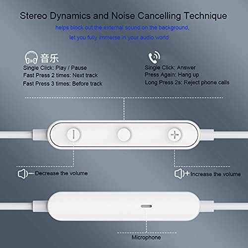 Earbuds Wired in-Ear Headphones Magnetic Earphone with Microphone for Samsung Galaxy A03s A12 A13 A52 A22 A32 A02 A42 5G A11 A21 A31 A51 A71 A10e S10 S9 Plus Note 9 Moto E Blu G91 Pro LG Phone