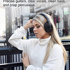 meidongg SE7 Active Noise Cancelling Headphones Bluetooth Headphones Wireless Headphones Over Ear with Microphone/Aptx, Comfortable Protein Earpads, 30 Hours Playtime for Travel/Work, Black