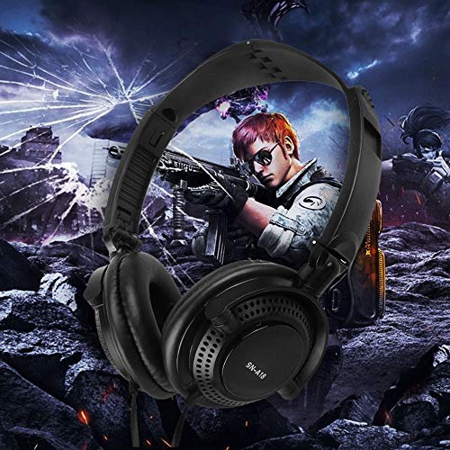 Docooler 3.5mm Wired Gaming Headset Over-Ear Sports Headphones Music Earphones with Microphone in-line Control for Smartphones Tablet Laptop Desktop PC