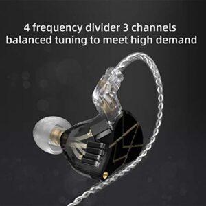 KZ ASX Headset 20 BA Units HiFi Bass in Ear Monitor Balanced Armature Earphones Noise Cancelling Earbuds Sport Headphones(No mic,Black)