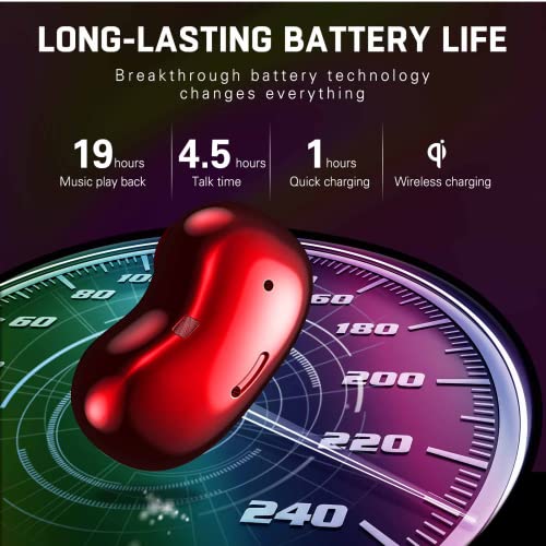 UrbanX Street Buds Live True Wireless Earbud Headphones for Samsung Galaxy S21 Ultra 5G - Wireless Earbuds w/Active Noise Cancelling - RED (US Version with Warranty)