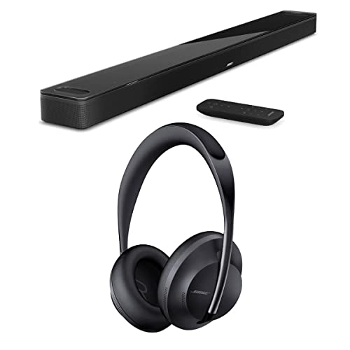 Bose Smart Soundbar 900, Black Headphones 700 Noise Cancelling Bluetooth Headphones, Black