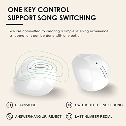 Xmenha Smallest Invisible Earbuds Wireless Bluetooth Secret Hidden Headphones for Work Small Tiny Ear Buds for Sleeping Music Comfort Mini Sleep Earbuds for Side Sleepers White