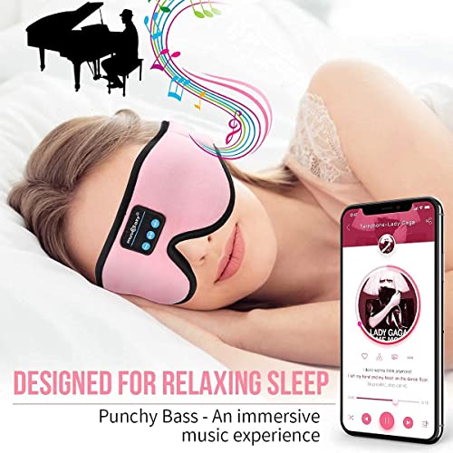 MUSICOZY Sleep Headphones 3D Bluetooth Headband, Wireless Sleeping Eye Mask Earbuds for Side Sleepers, Air Travel, Meditation, Built-in Ultra Soft Thin Speakers Washable, Pack of 2