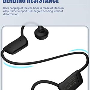 LIBMING Bone Conduction Headphones for Swimming, IPX6 Open-Ear Wireless Sport Earphones Headset for Running, Diving Water, Gym, Spa，Black