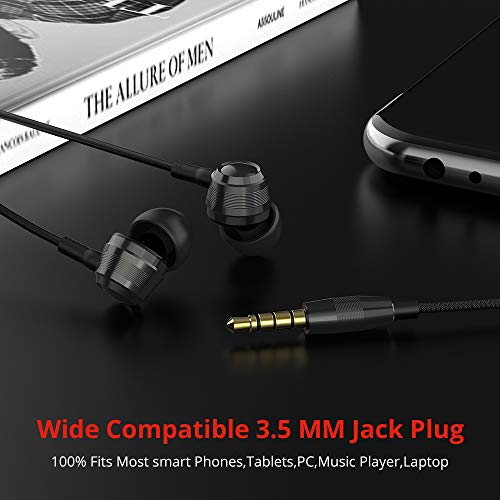 Psong in-Ear Music Earbuds AM100 with high-Fidelity Super bass and immersive Sound Quality. Earphones with Absolute Sound Insulation Noise canceling Earphones. Perfect for Music Enthusiast