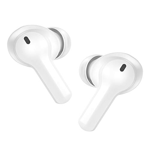 TECNO True Wireless Bluetooth Earbuds, Wireless in Ear Headphones with Charging Case, Wireless Bluetooth Headphones Noise Cancelling, IPX5 Waterproof and Deep Bass for Sports Buds1 White