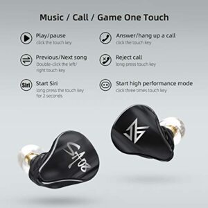 KZ SA08 TWS True Wireless Bluetooth v5.0 Earphones 8BA Units Game Earbuds Touch Control Noise Cancelling Sport Headset(Black)