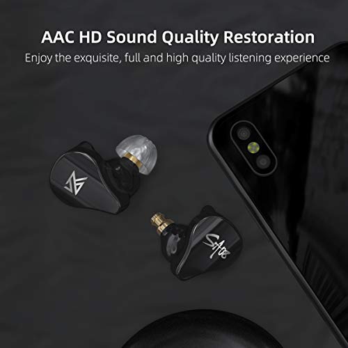 KZ SA08 TWS True Wireless Bluetooth v5.0 Earphones 8BA Units Game Earbuds Touch Control Noise Cancelling Sport Headset(Black)