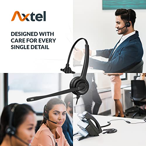 Axtel Bundle Elite HDvoice Mono NC with AXC-03 Cable | Noise Cancellation - Compatible with Yealink T2, T4, T5 Series IP Phones