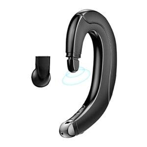 kailide ear hooks bluetooth headset, single ear bluetooth 5.0 headset with noise canceling mic hands-free earpiece painless headphones business/office