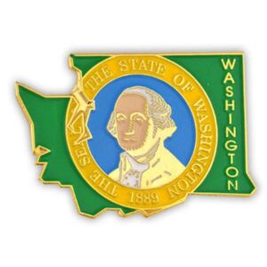 pinmart washington shape flag lapel pin