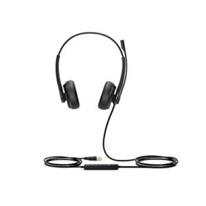 TWA Yealink Bundle of Professional USB Wired Headset UH34-LITE-DUAL-TEAMS with Crystal Clear Audio Teams Optimized USB Compatible with Office Meeting Rooms Zoom & Teams and Microfiber Cloth